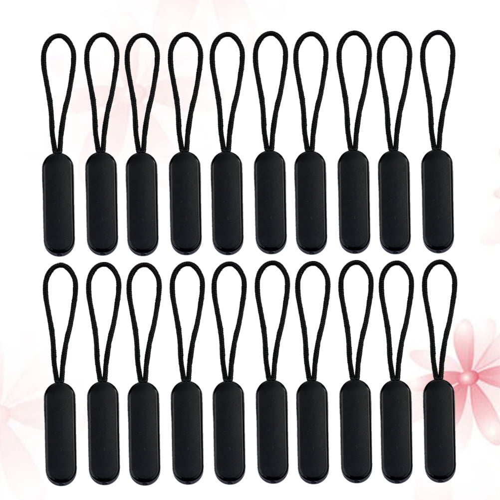 Raindrops 20Pcs Zipper Pull Black Oval Zipper Puller for Diy Sewing ...