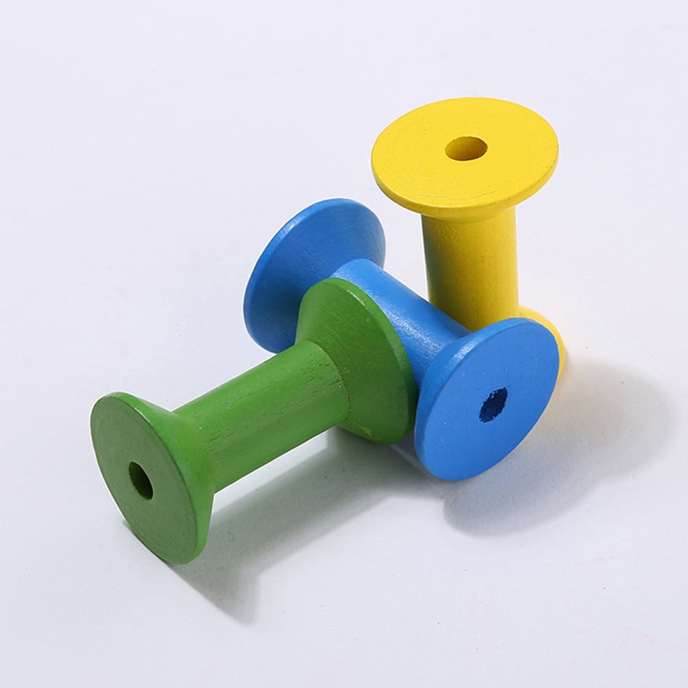 Raindrops 20Set Natural Wood Spool Cylindrical For Sewing Thread Spool ...