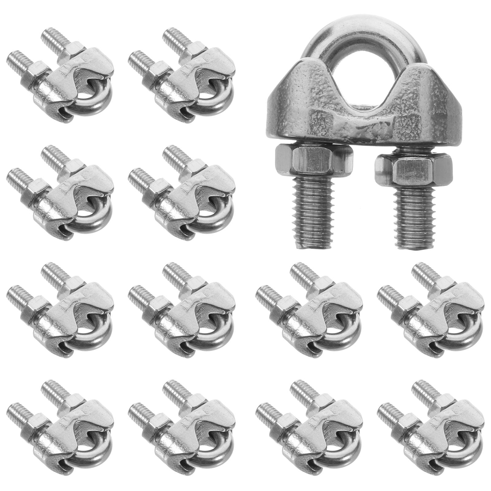 Raindrops 20pcs Cable Clamps Stainless Steel Wire Rope Clips U Bolt ...