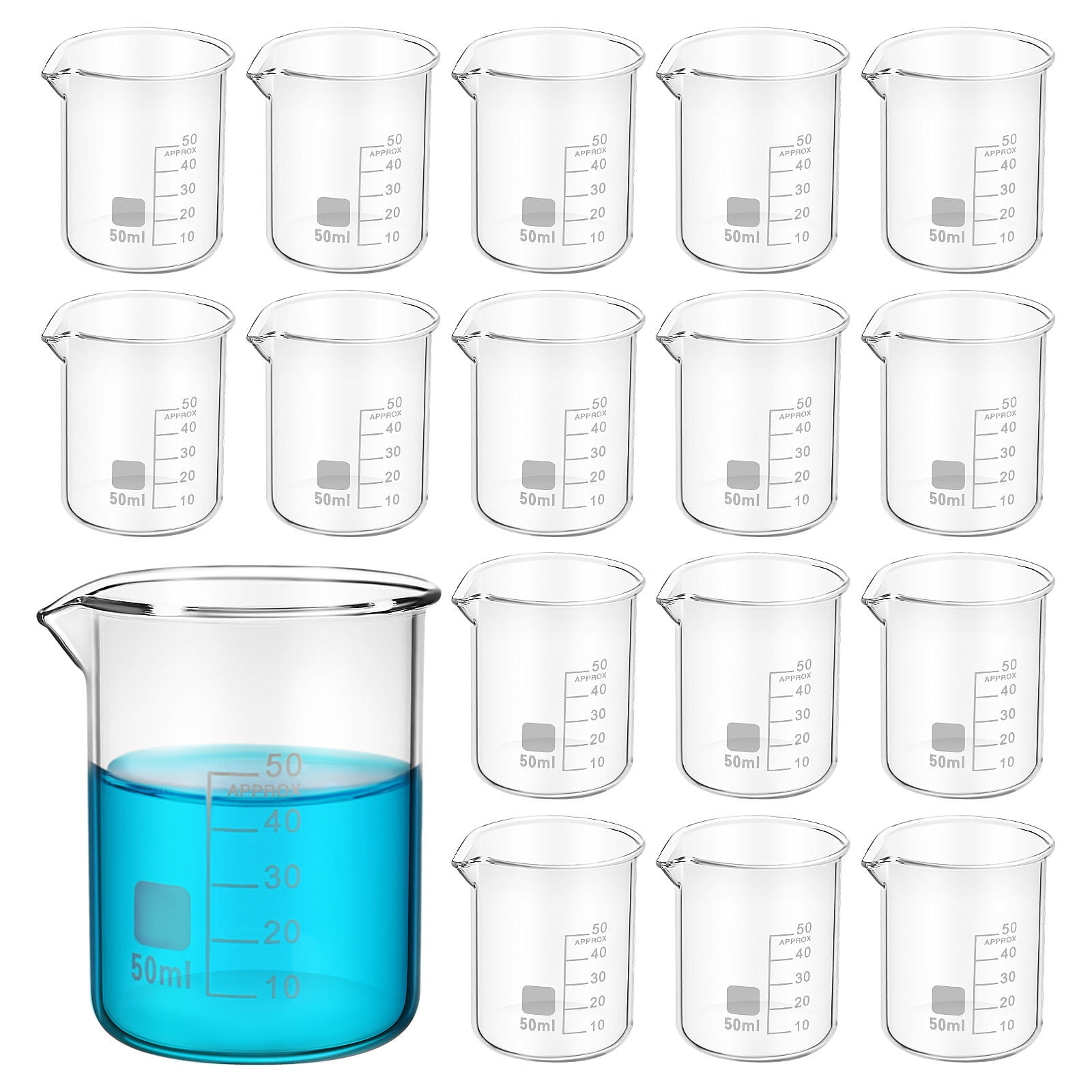 Raindrops 20pcs Lab Beakers Transparent Measuring Cups Clear Graduated ...