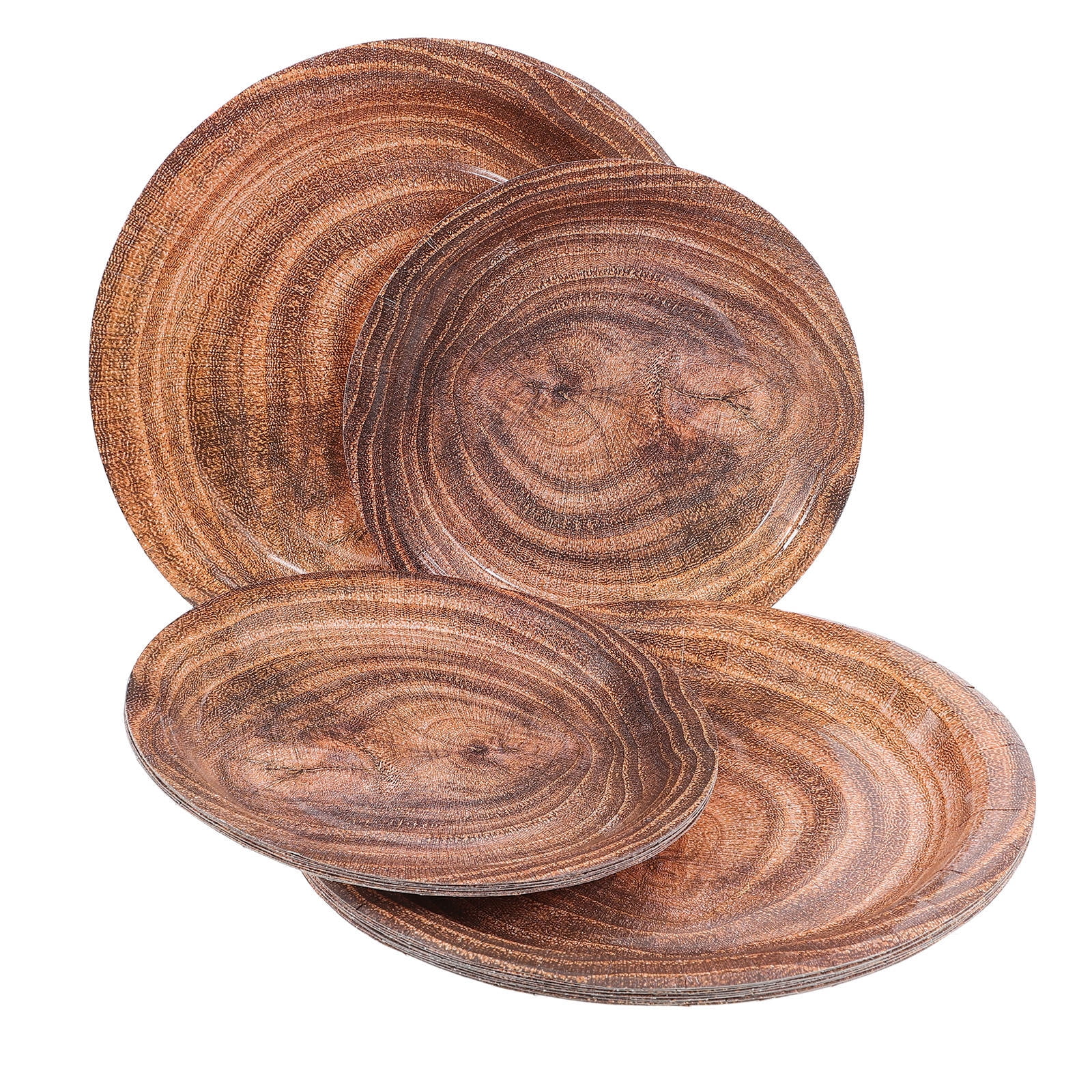 Raindrops 20pcs Wood Grain Paper Plate Rustic Looking Disposable Plates ...