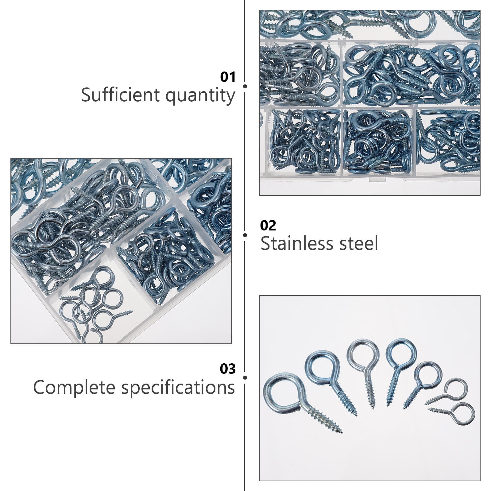 Raindrops 210Pcs Self Tapping Round Hook End Screws for Furniture and ...