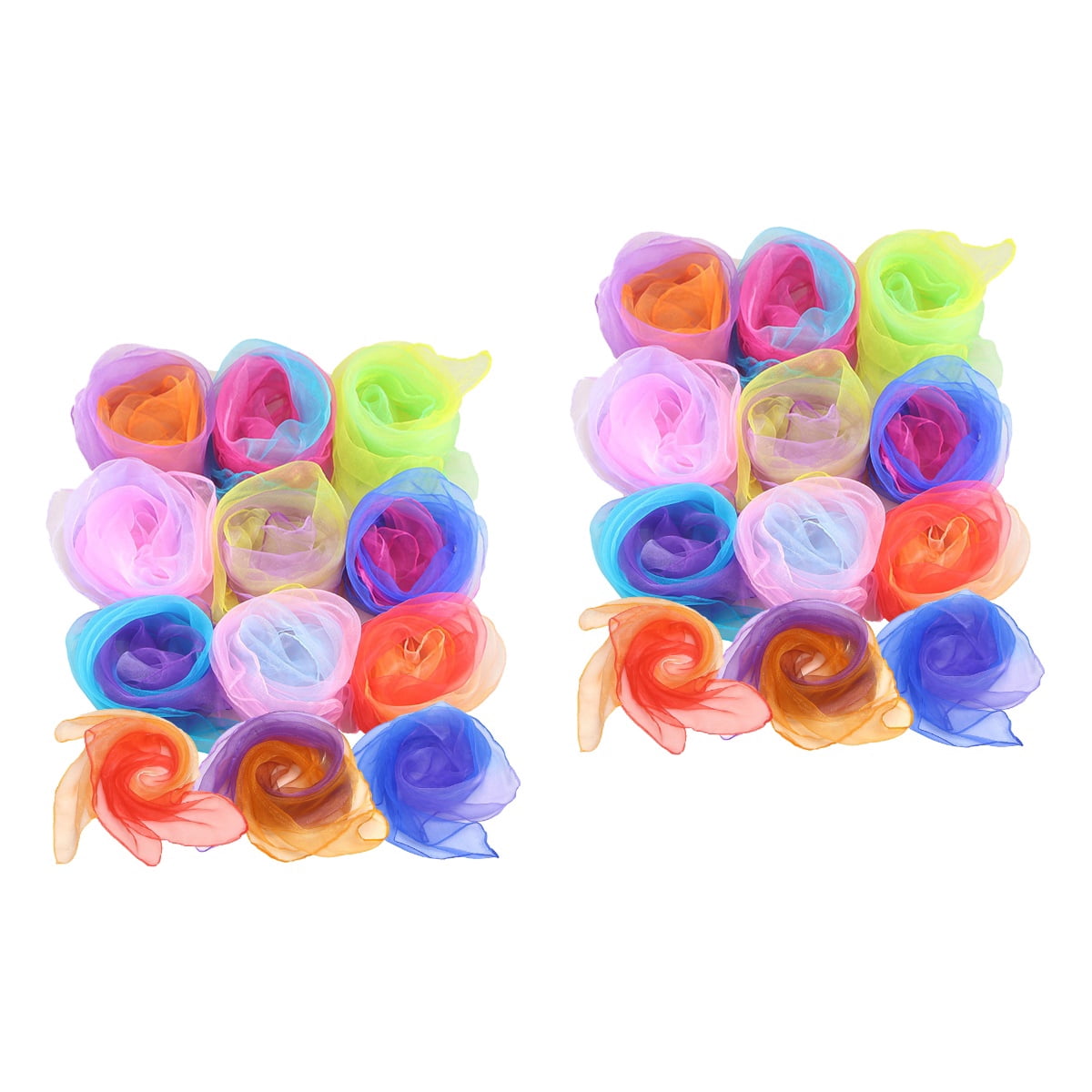 Raindrops 24 PCS Gradient Color Dance Scarves Juggling Scarves Scarves ...
