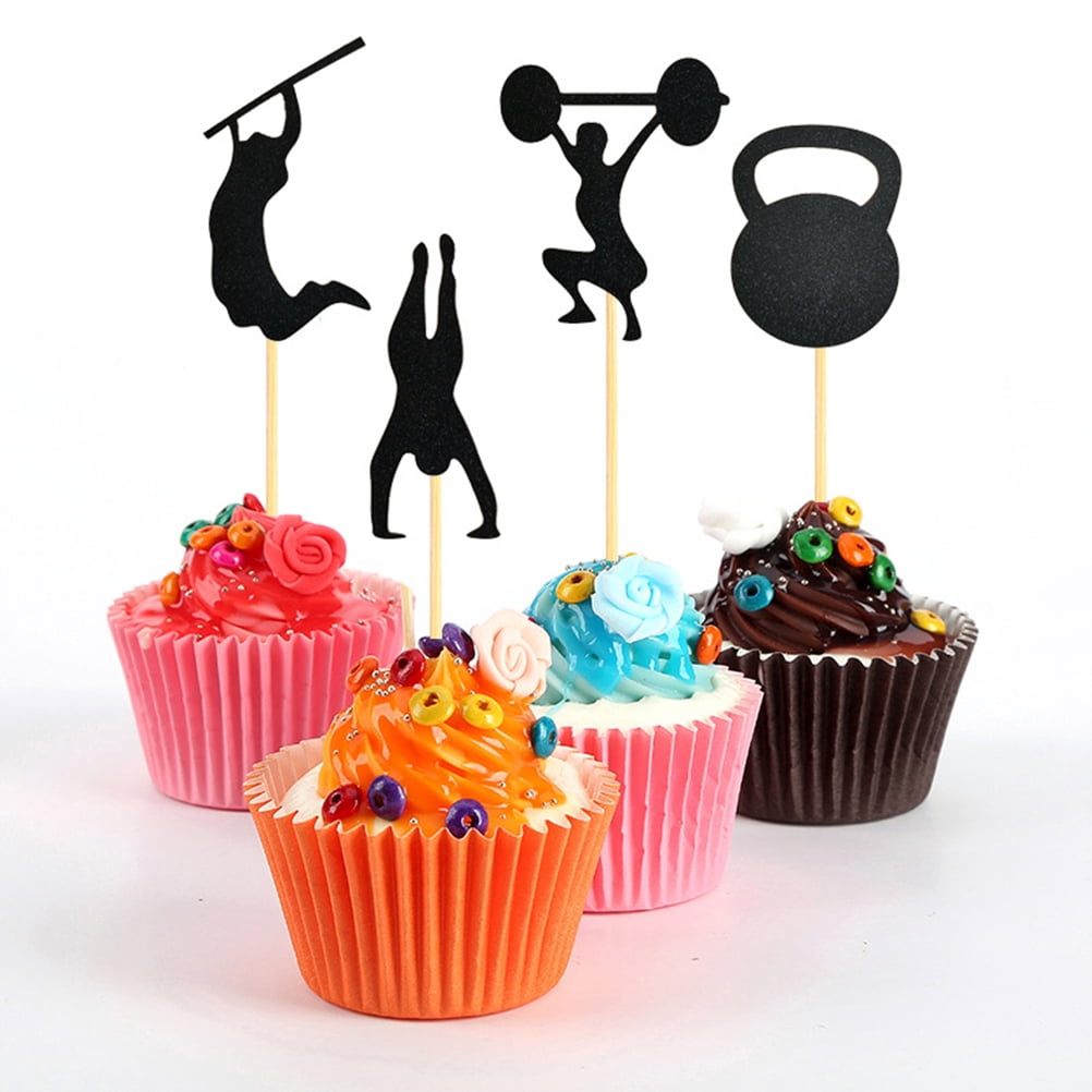 Raindrops Pcs Cake Toppers Fitness Theme Cupcake Toppers Workout ...