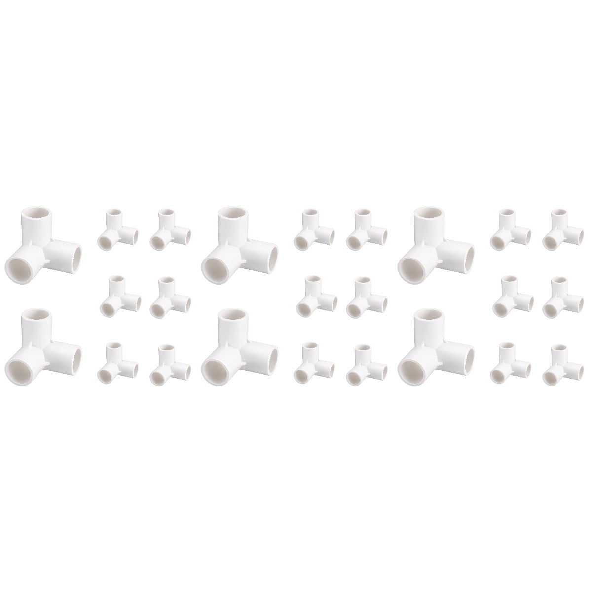 Raindrops 24 Pcs PVC Connector 3-Way Elbow Fittings for PVC Furniture ...