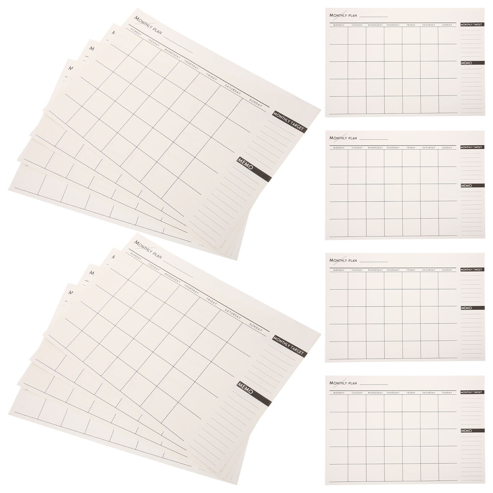 Raindrops 24 Pcs Simple A3 Monthly Daily Schedule Organizer Memo ...