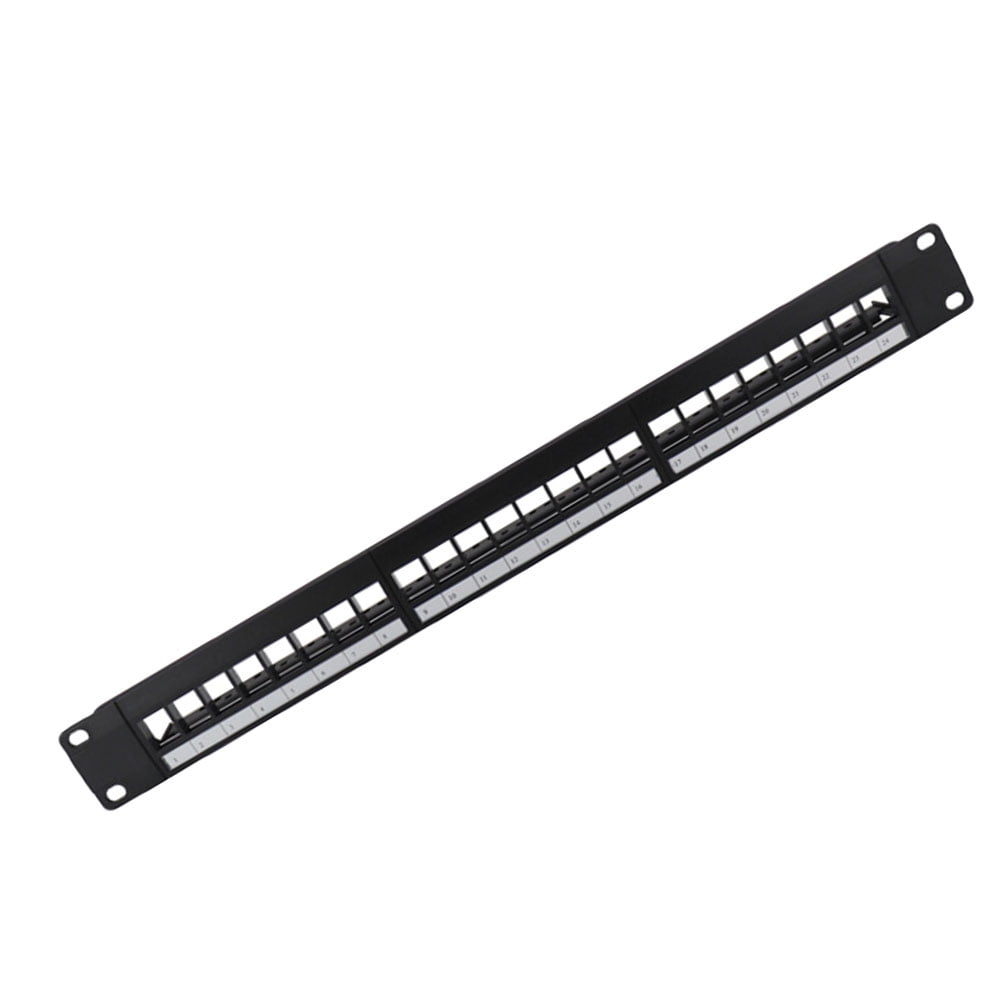 Network Patch Panel for 19 inch Equipment Cabinet Black Metal 24-Port ...