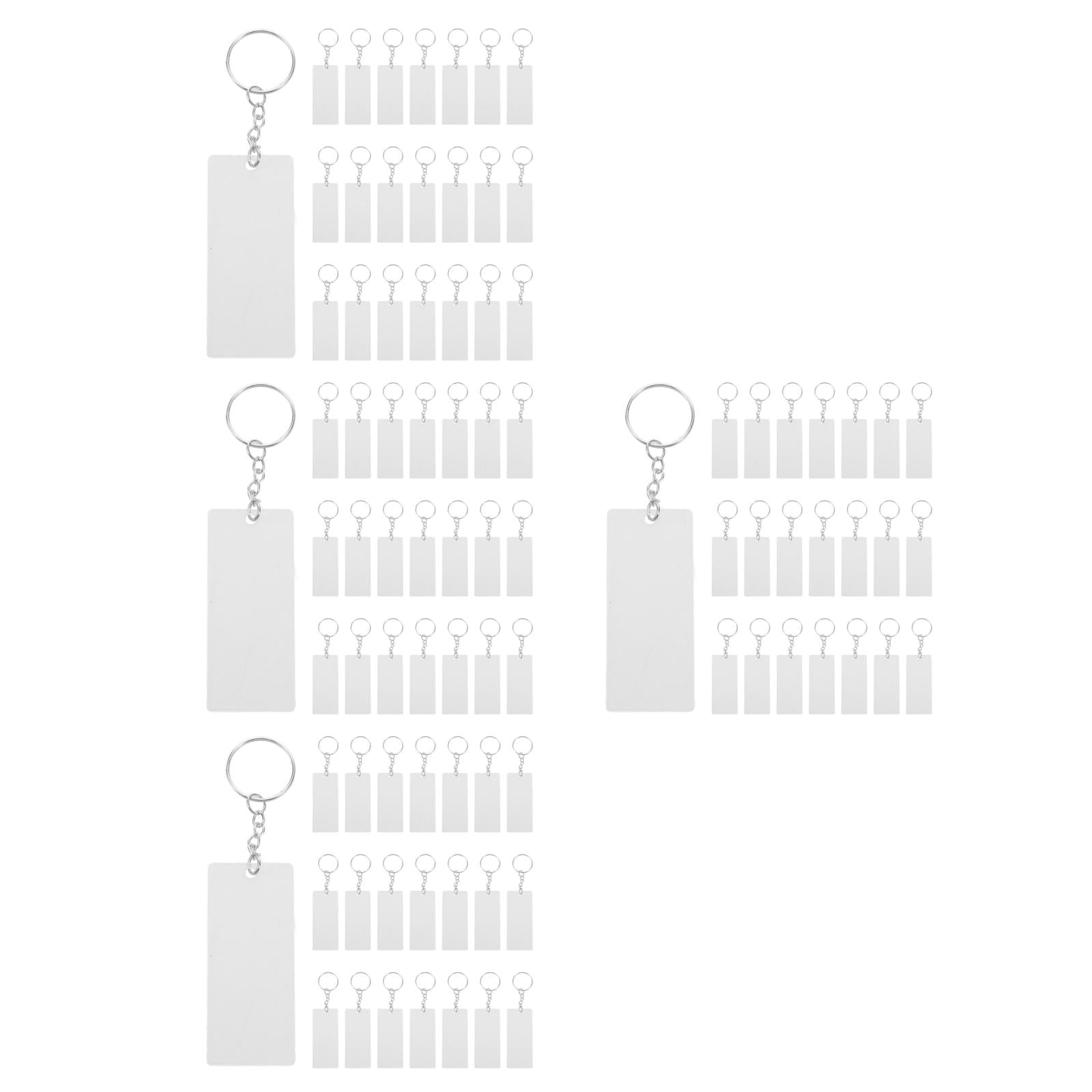Raindrops 240 pcs Acrylic Keychain Blanks Rectangle Clear Keyring Diy ...