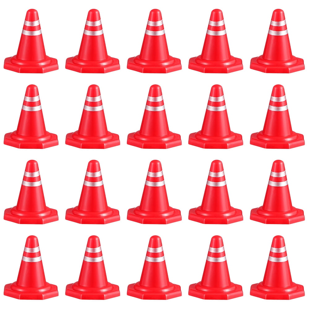 Raindrops 24Pcs Kids Traffic Cones Red Mini Plastic Road Sign Toys for ...