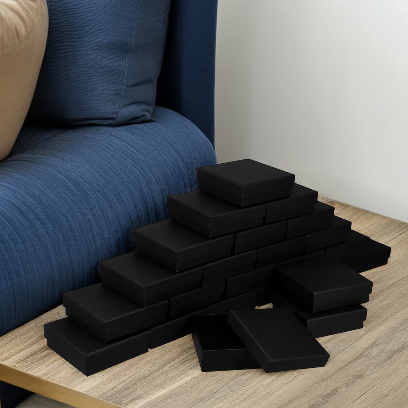 Raindrops 24Pcs Compact Black Jewelry Boxes Foam Padding Storage for ...