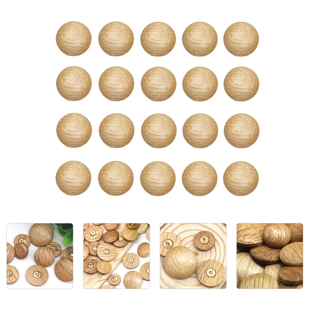 Raindrops 24Set Wood Buttons for Dress Shirts and Coats Khaki Color ...