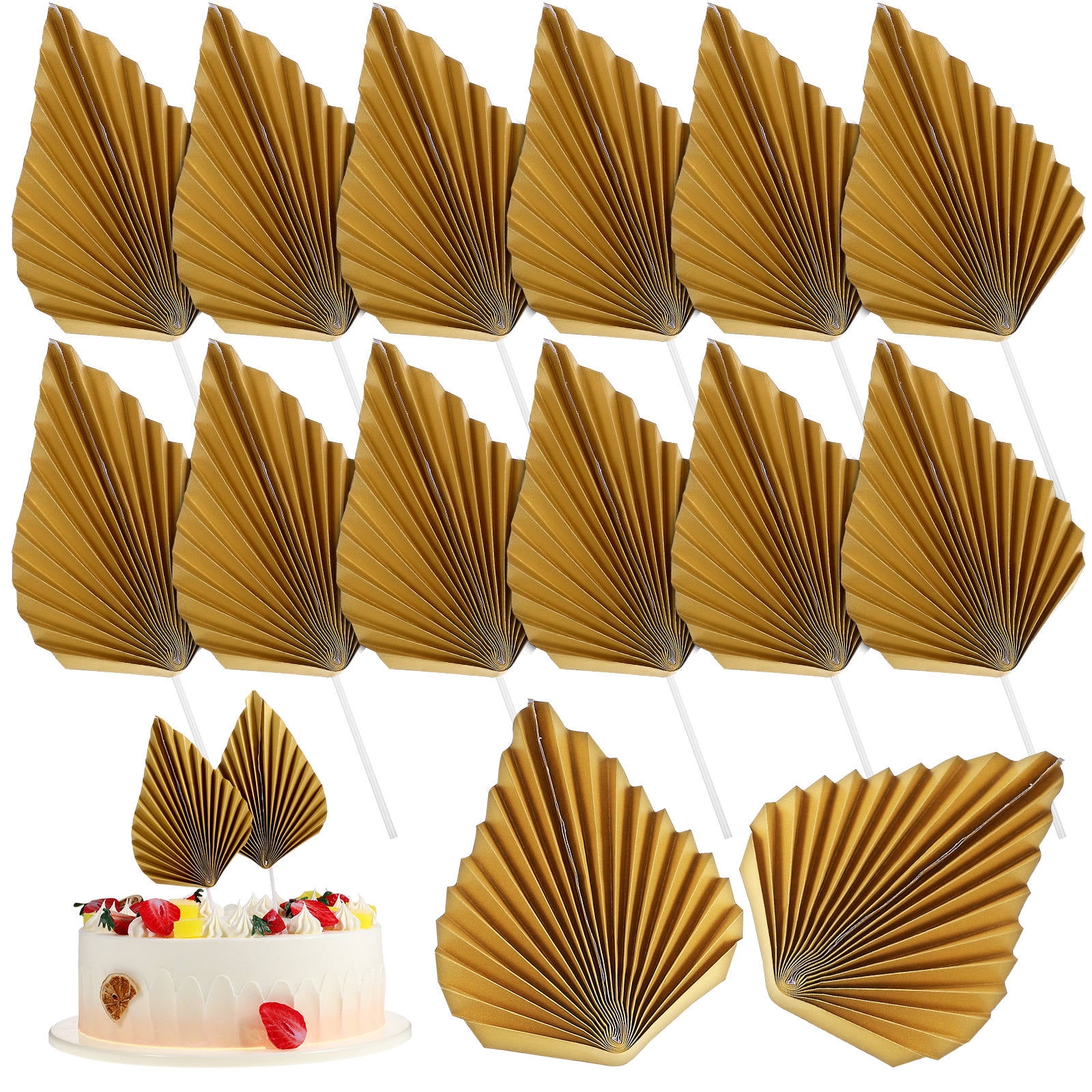 Raindrops 24pcs Fan Cupcake Toppers Unique Cake Inserts Shiny Birthday ...
