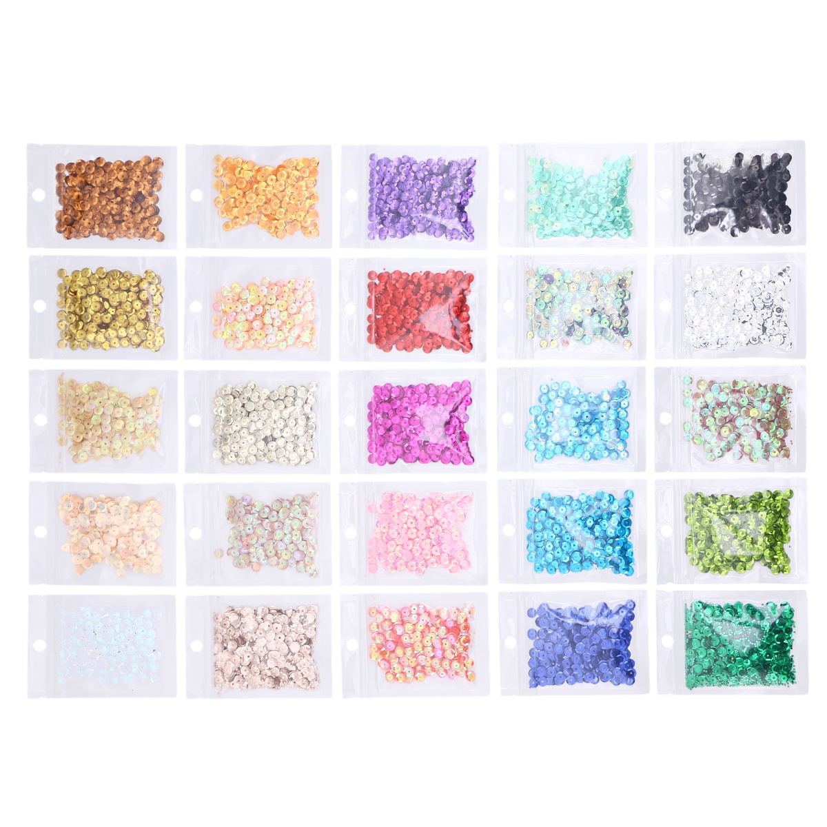 Raindrops 25 Packs Curved Round Hole Sequins Silver Bottom Bump Diy ...