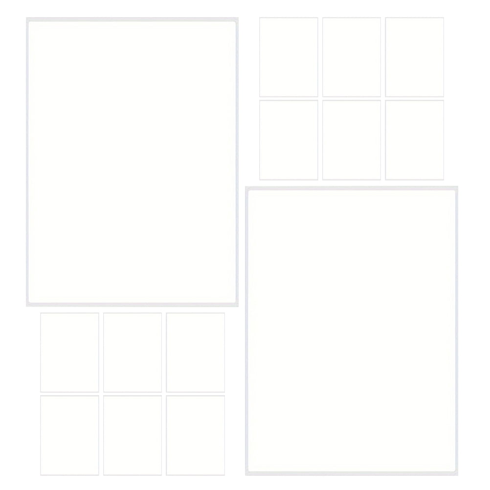 Raindrops 25 Sheets Blank Rectangle Label Stickers Waterproof ...