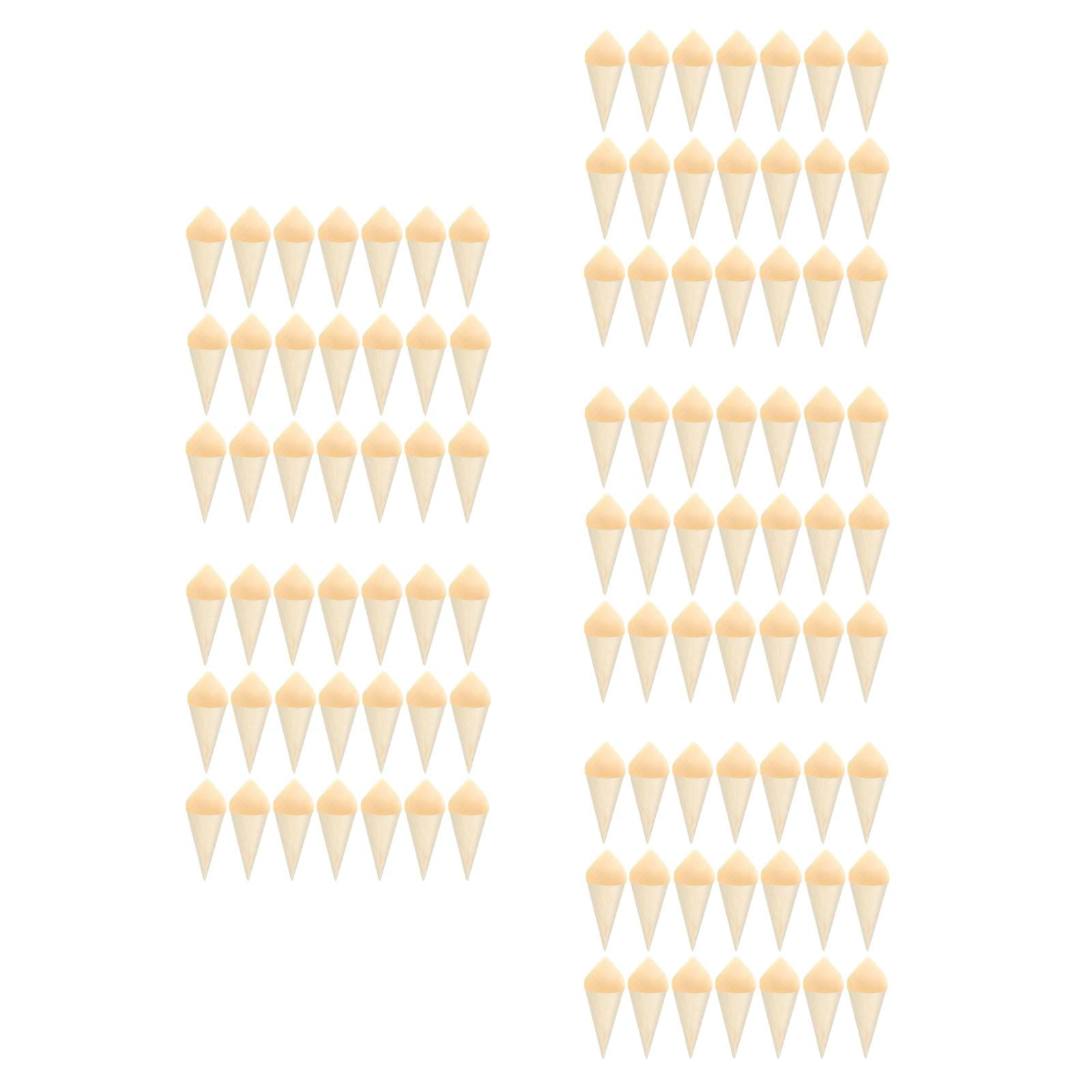 Raindrops 250 Pcs Disposable Wood Cones Wood Cone Cups Small Wooden ...