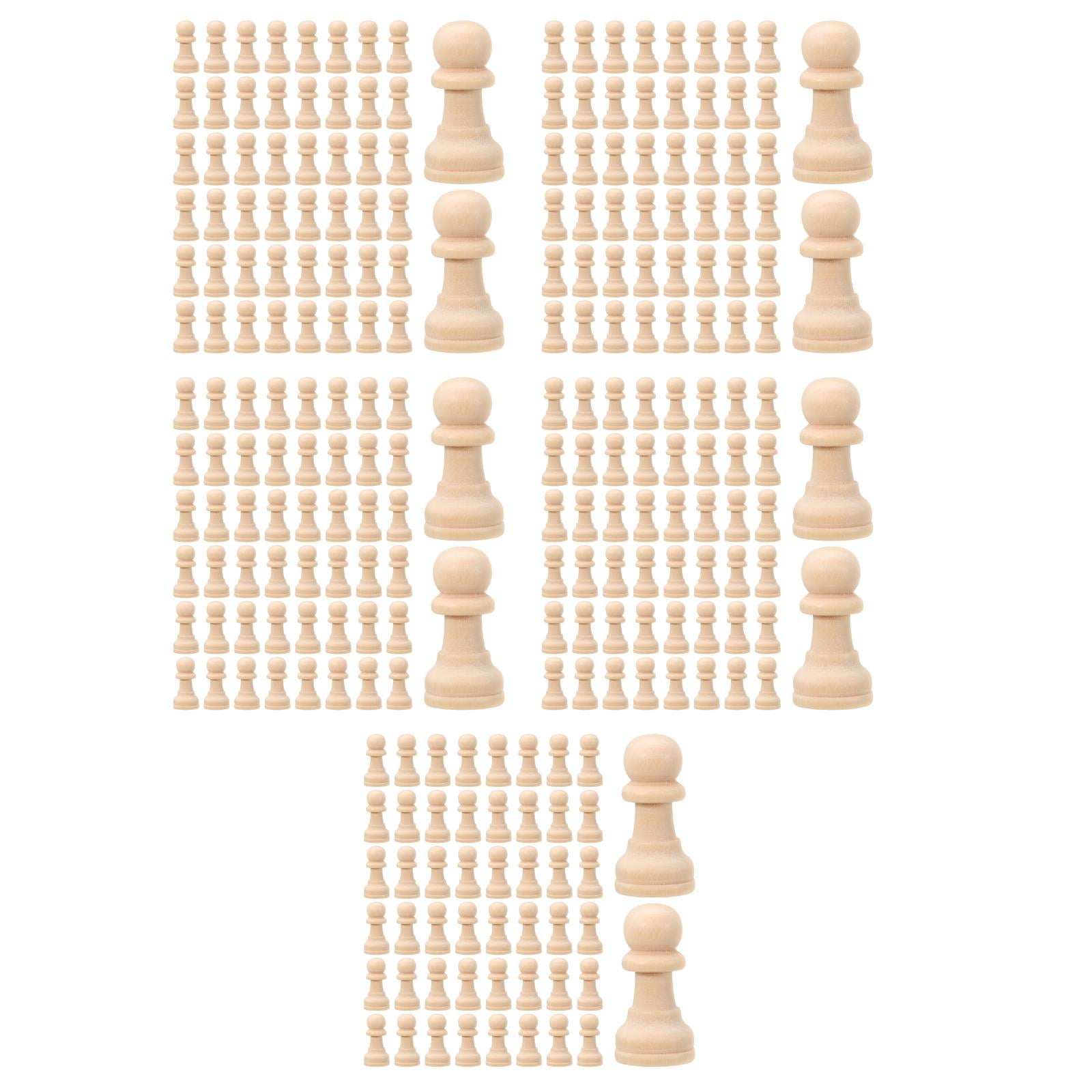 Raindrops 250 pcs Unfinished Diy Wood Chess Pieces Diy Unpainted Chess ...