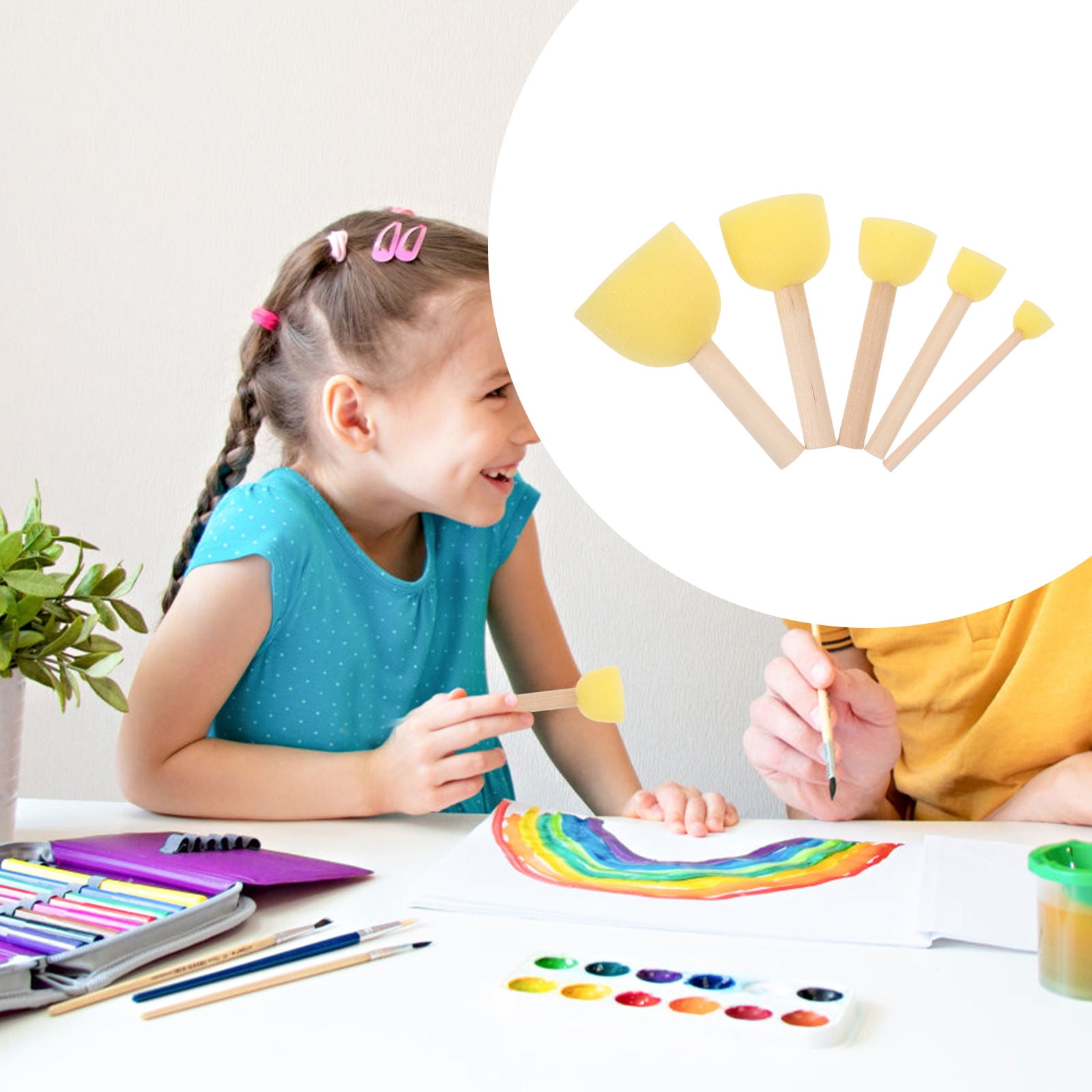 Raindrops 25Pcs Kids Stamp Sponge For Painting Ergonomic Design Wood ...