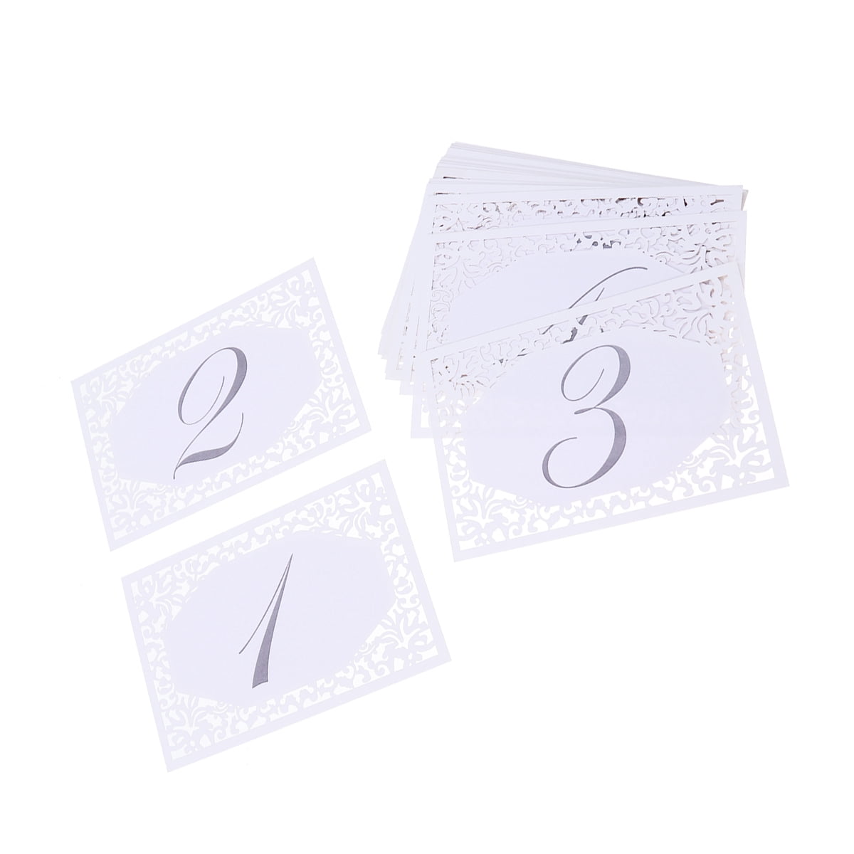 Raindrops 25Pcs Wedding Party Paper Place Cards Hollow Number Design ...