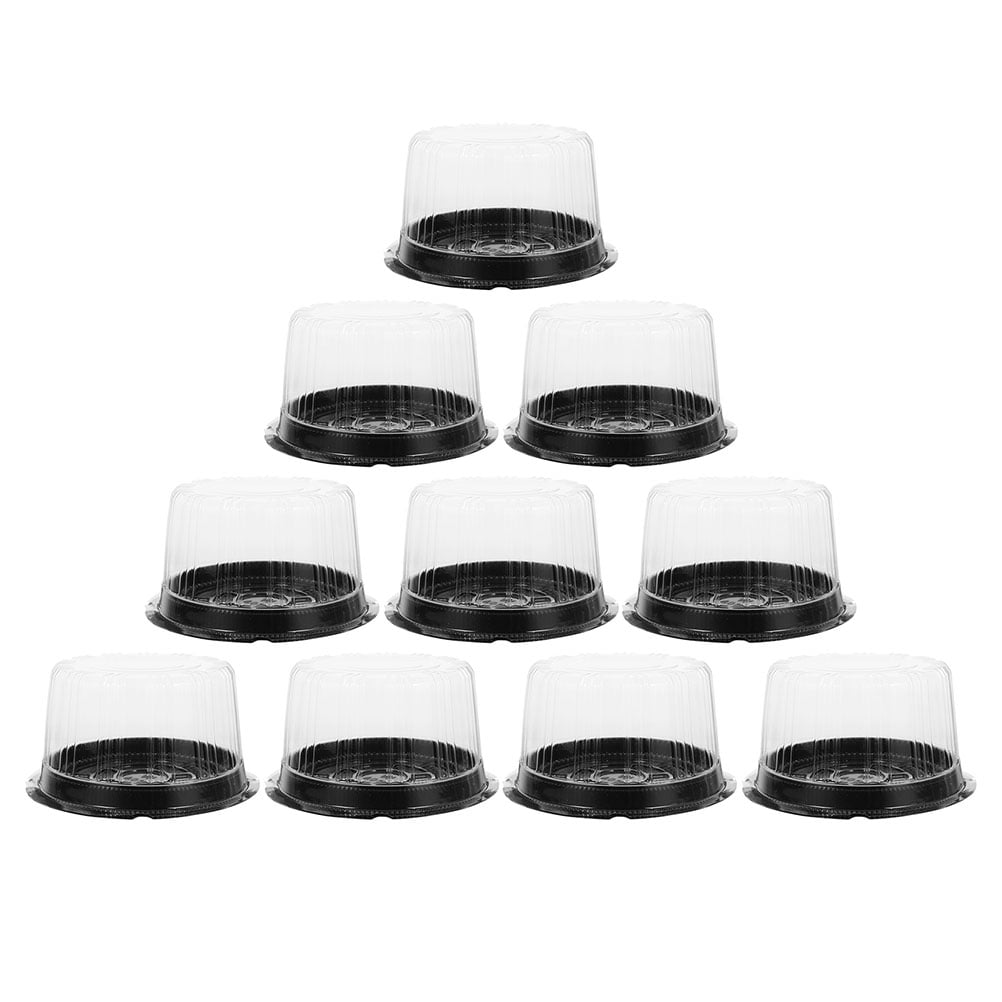 Raindrops 25pcs Transparent Cake Boxes Round Mousse Cakes Carriers Cake ...