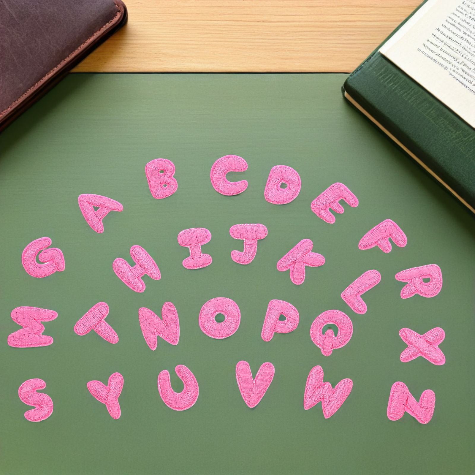 Raindrops 26Pcs Durable Pink Iron on Embroidered Letter Patches for ...