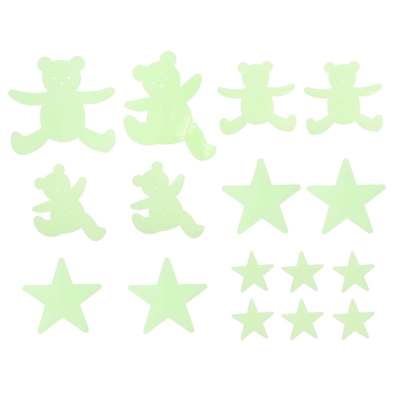 Raindrops 28 Pcs Glow Stickers Luminous Room Decals Bear Shape Wall ...