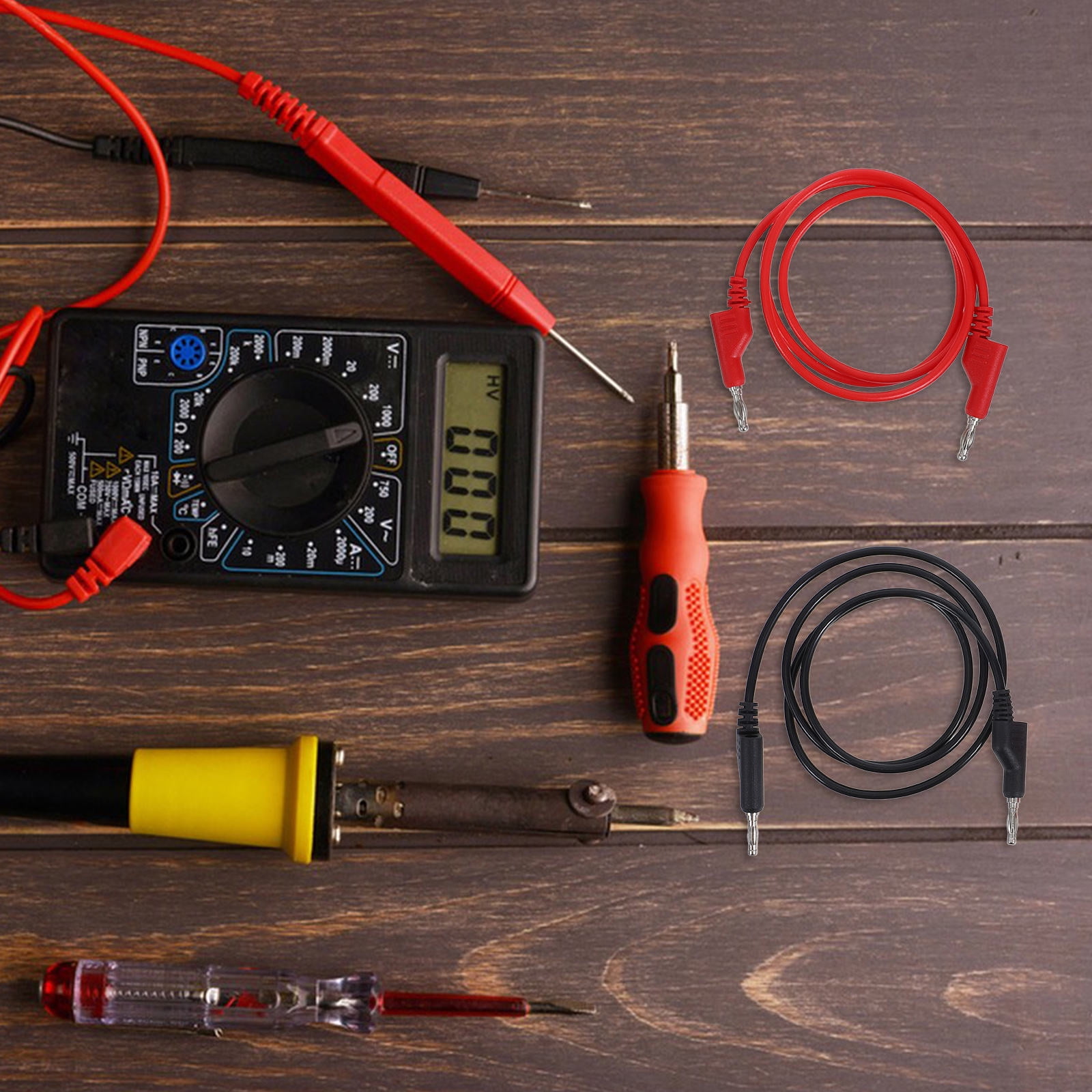 Raindrops 2PCS Banana Plug to Banana Plug Test Lead Cable Electrical ...