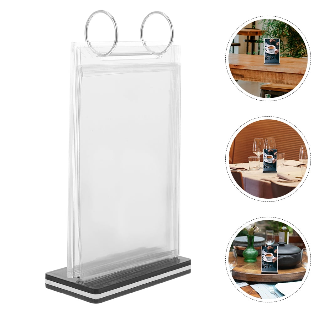 Raindrops 2Pack Flip Stand Menu Holder Transparent Iron Sign Holders ...