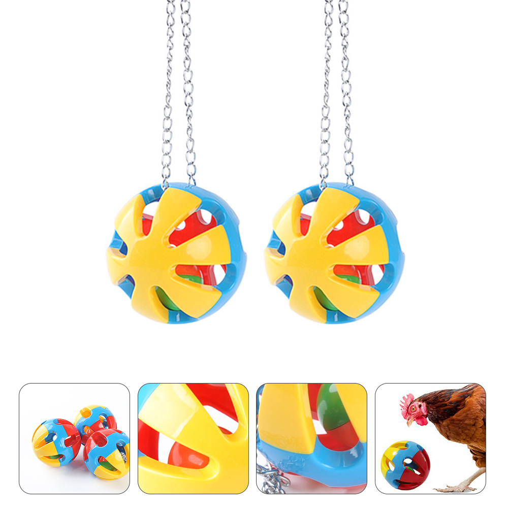 Raindrops 2Pack Parrot Bells Toy Tricolor Ball for Pet Chewing and ...