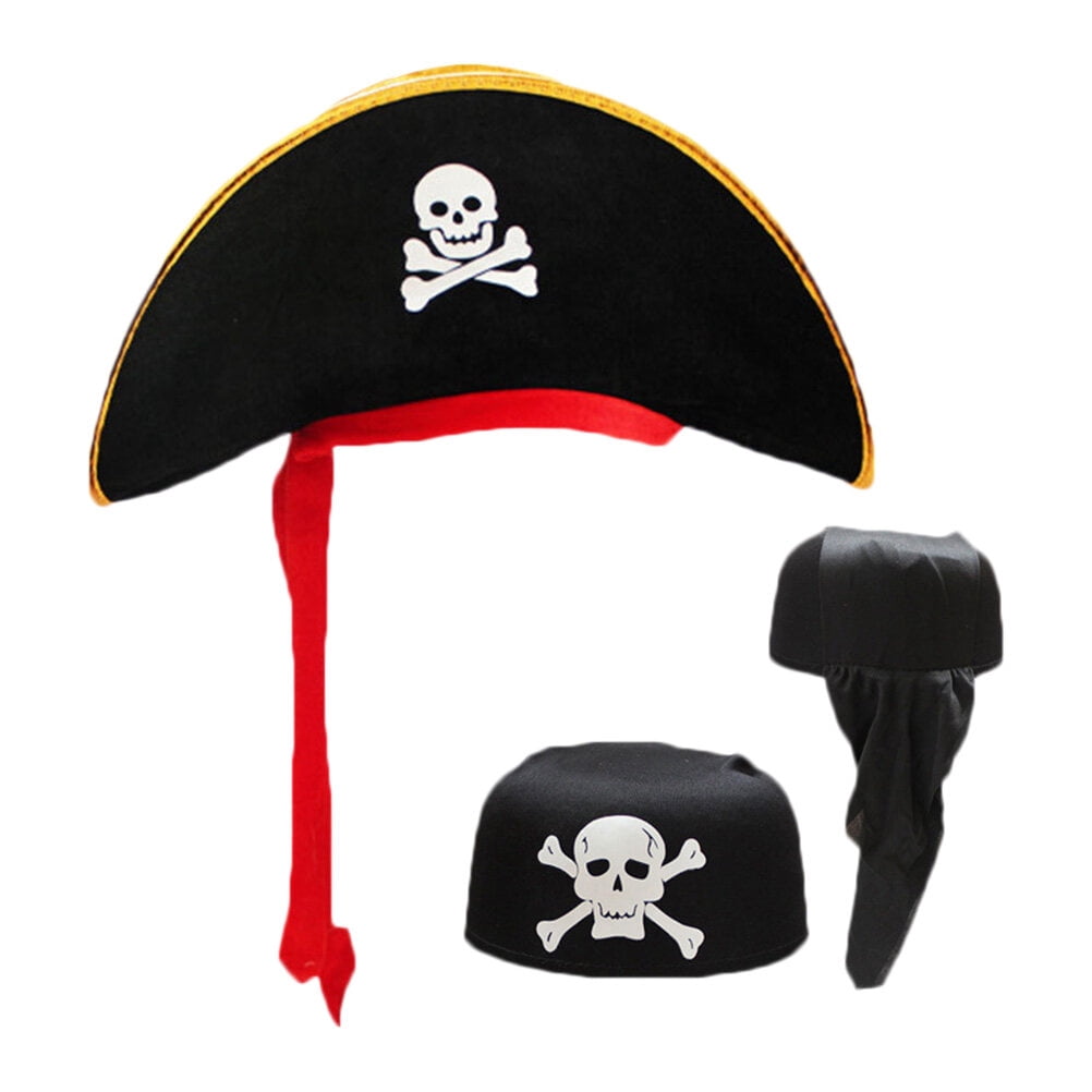 Raindrops Pirate Style Hat Cap Black Fabric for Adults Masquerade ...