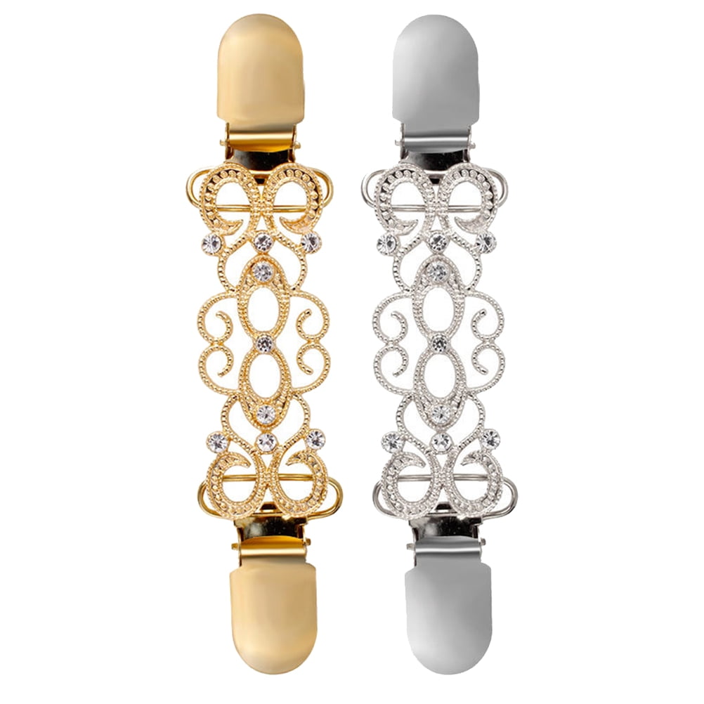 Raindrops 2Pcs Alloy Cardigan Clips with Rhinestone and Alligator ...