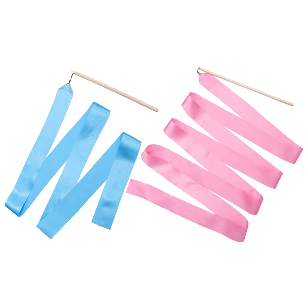 Raindrops Fitness Gymnastics Ribbon 2Pcs Silk Dance Ribbons for Adults ...