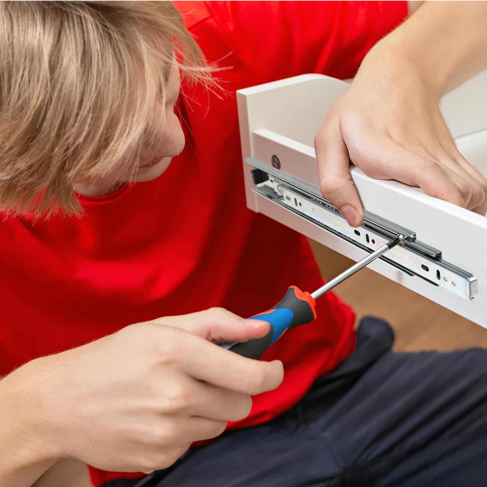 Raindrops 2Pcs Drawer Sliders for Desk Bases 11.9x1.7in Cold Rolled ...