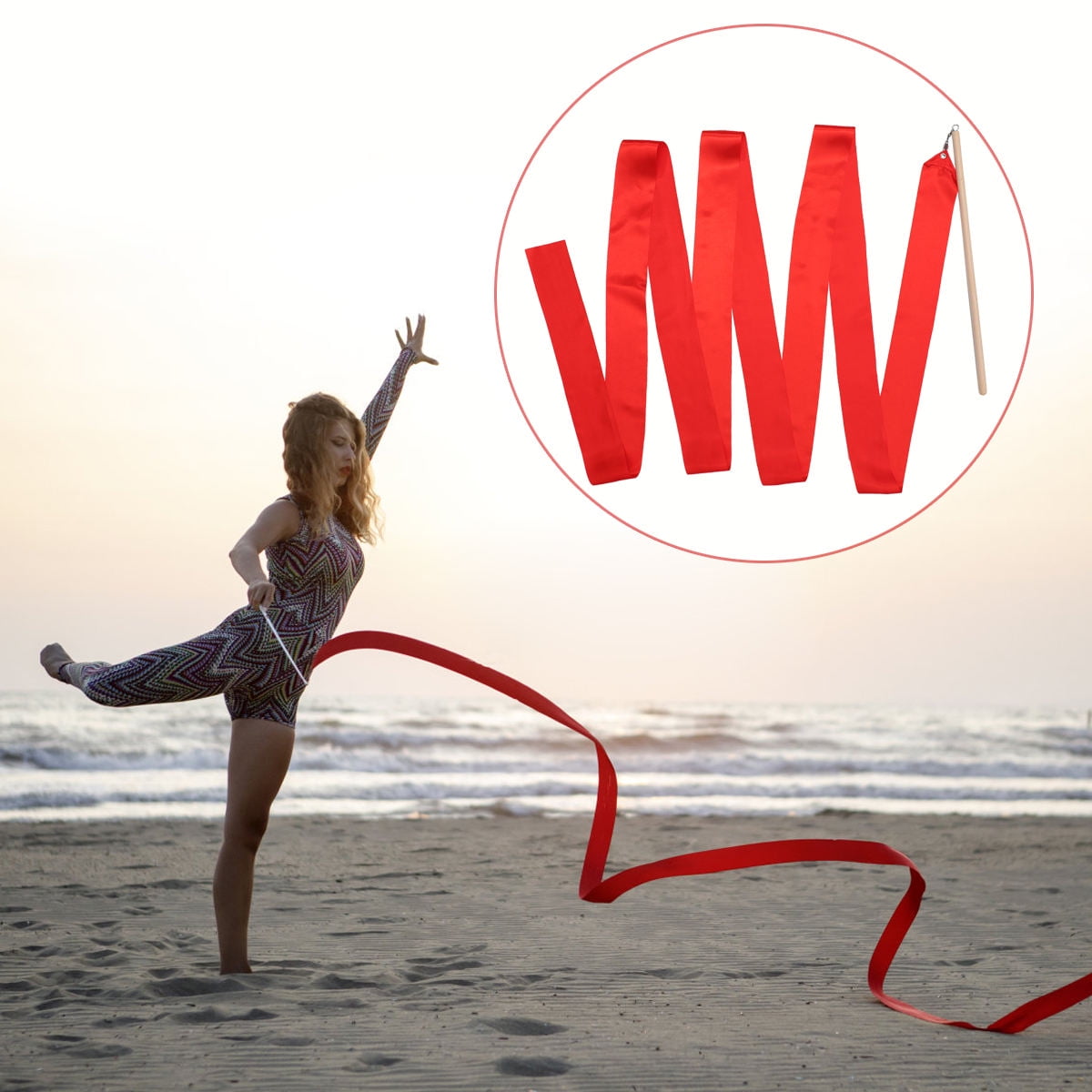 Raindrops 2Pcs Iron Core Rhythmic Gymnastics Ribbons for Kids Twirling ...