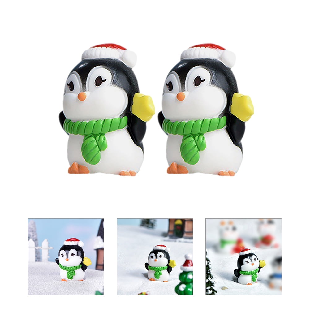 Raindrops Penguin Figurines Resin Children Garden Decoration 2Pcs 1.4X1 ...