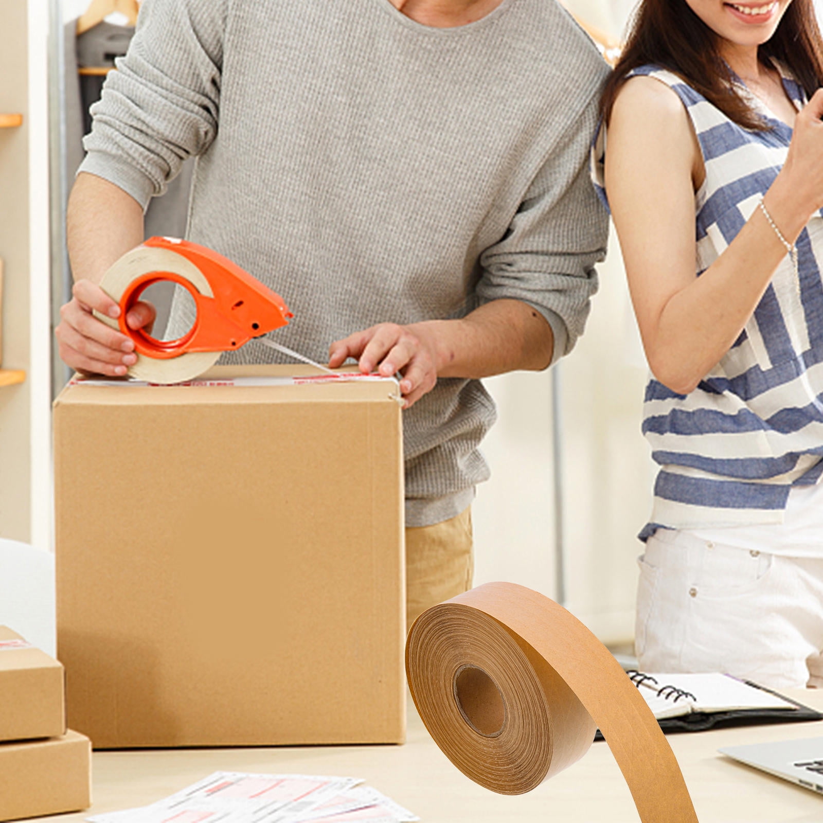 Raindrops 2Pcs Shipping Tape for Box Sealing Writable Kraft Paper ...