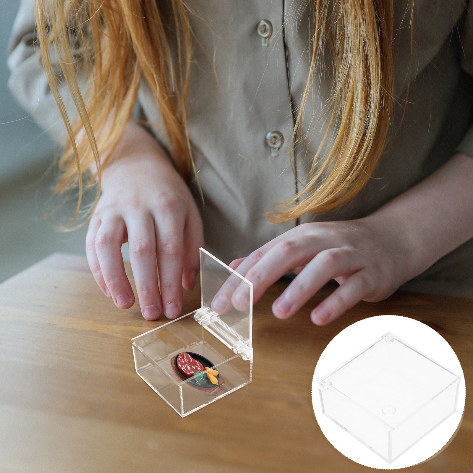 Raindrops 2Pcs Small Clear Plastic Cube for Home Use Acrylic Box 8.0x8 ...