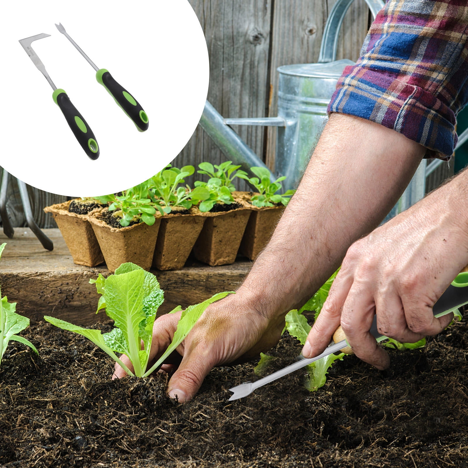 Raindrops 2Pcs Stainless Steel Garden Hand Weeder Crack Weeder ...