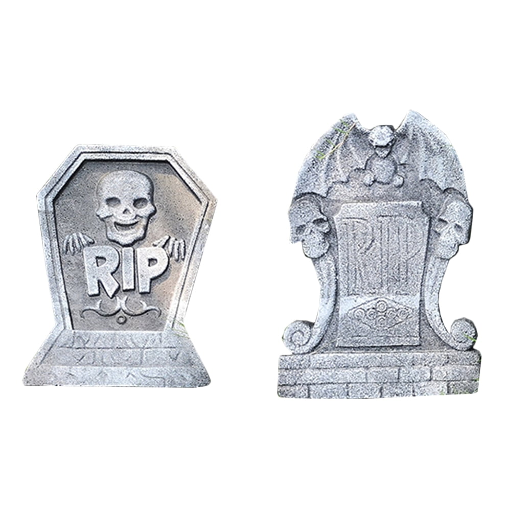 Raindrops Grave Site Decorations Tombstone Figurine Grey 2Pcs 14.8X9 ...