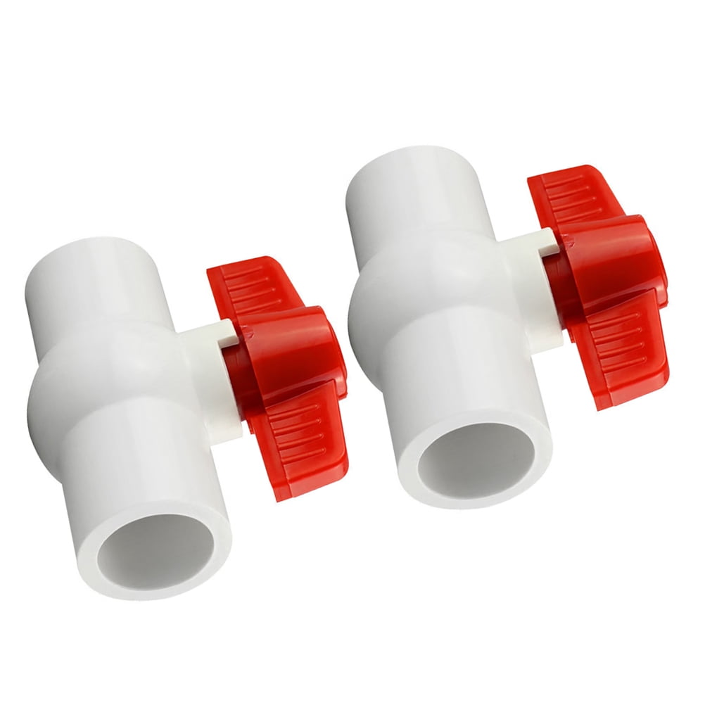 Raindrops 2Pcs White PVC Shut Off Valve Easy Install Plastic Water Pipe ...