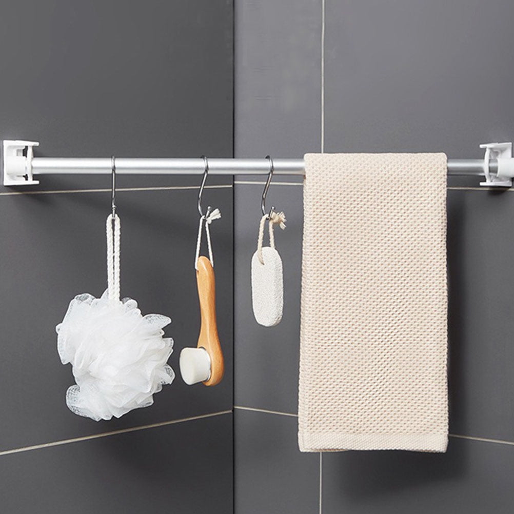Raindrops 2Pcs White Shower Rod Mounts Wall Mounted for Safety in ...