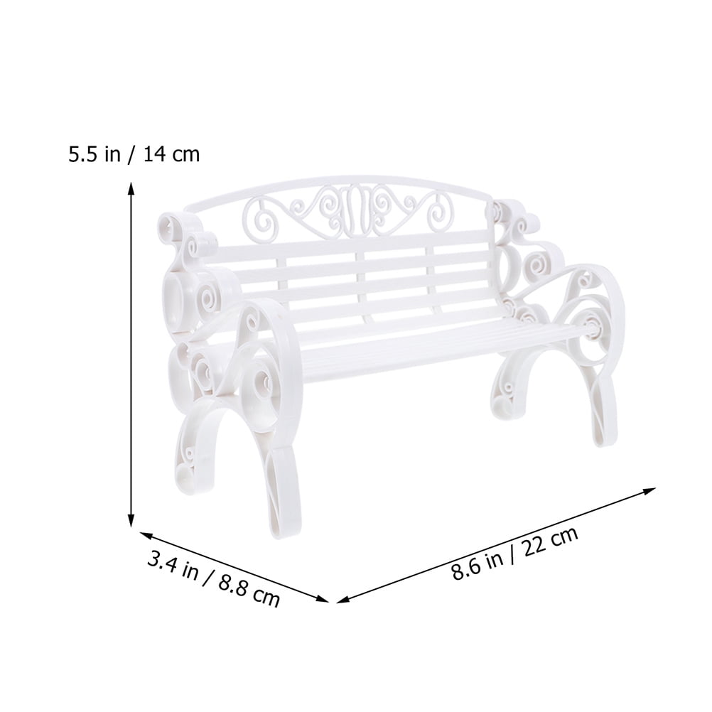 Raindrops 2Set Miniature Bench White for Children Collectors and ...