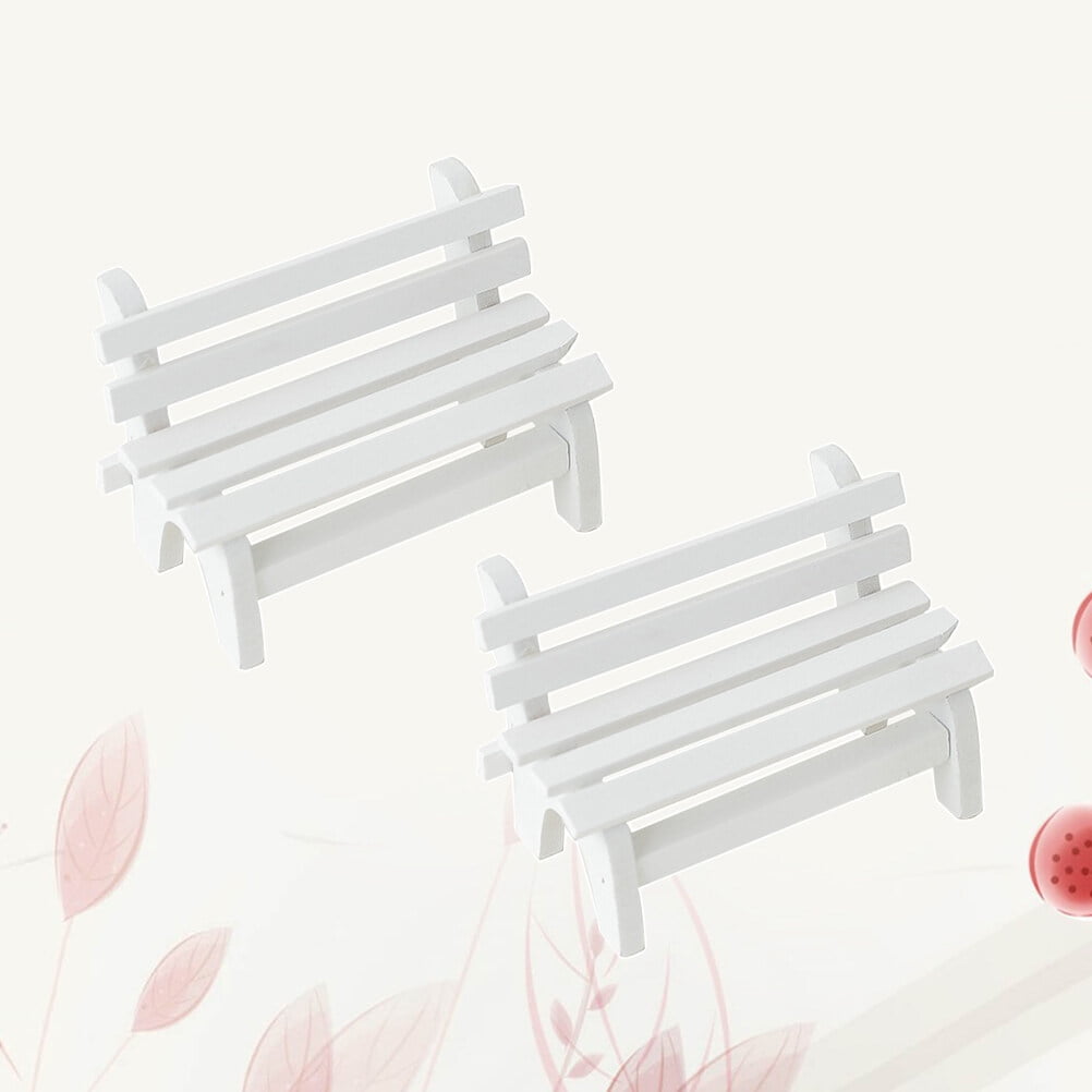 Raindrops 2Set Miniature House Accessories Mini Bench for Desk Display ...