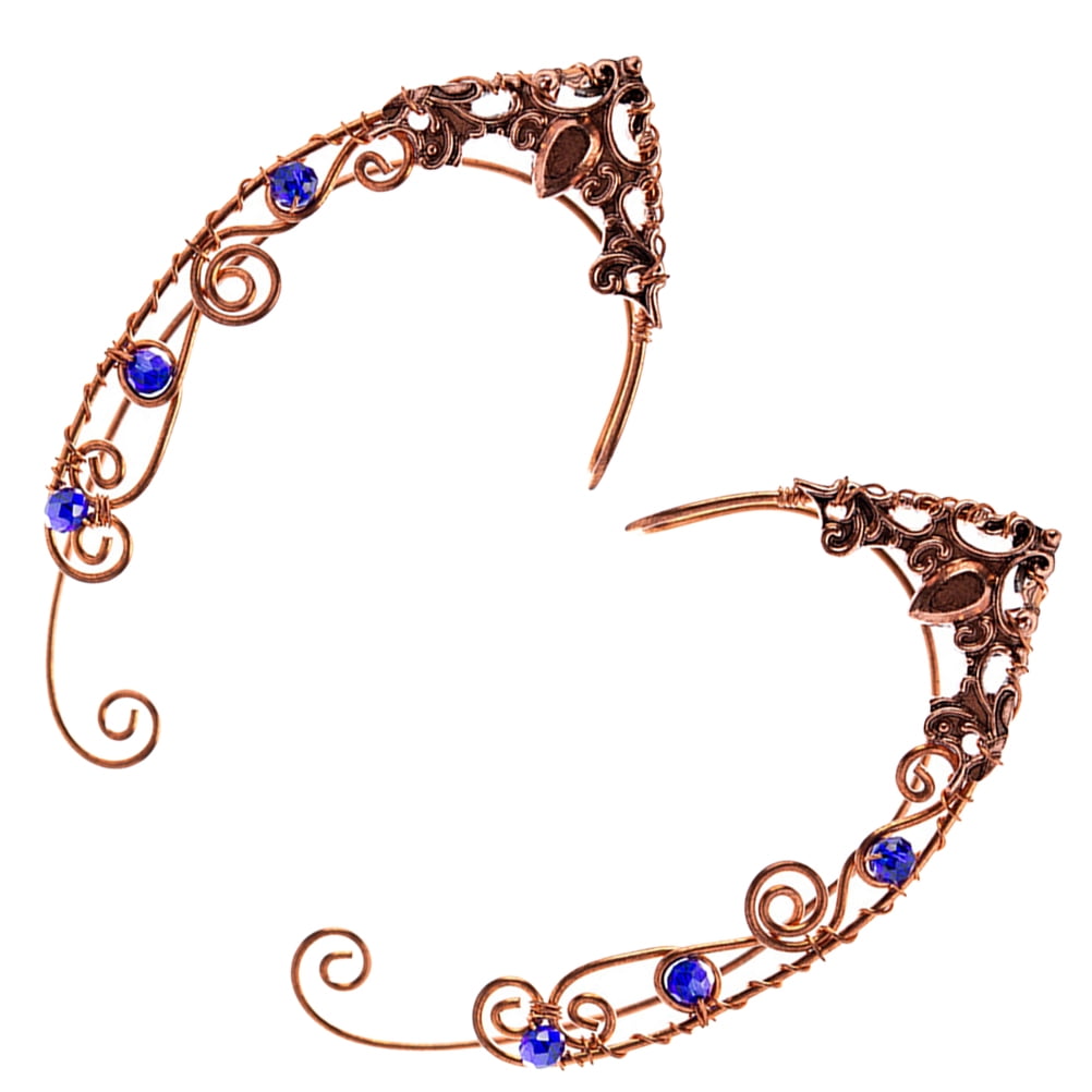 Raindrops 2Set Rhinestone Ear Cuff Earrings For Women In Bone Shape ...