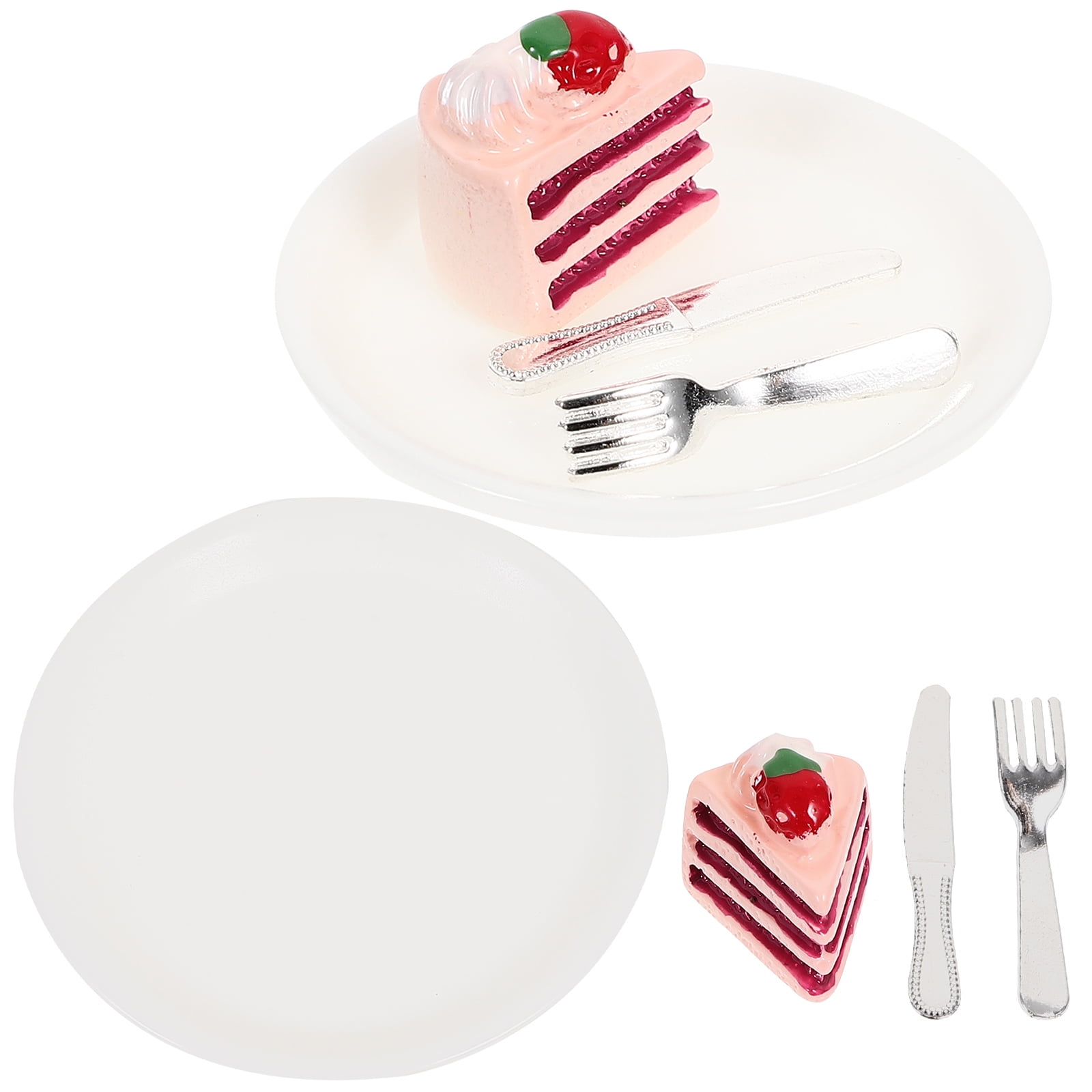Raindrops 2Sets Mini Dessert Models Pink Resin Cutter Shape For Kids ...