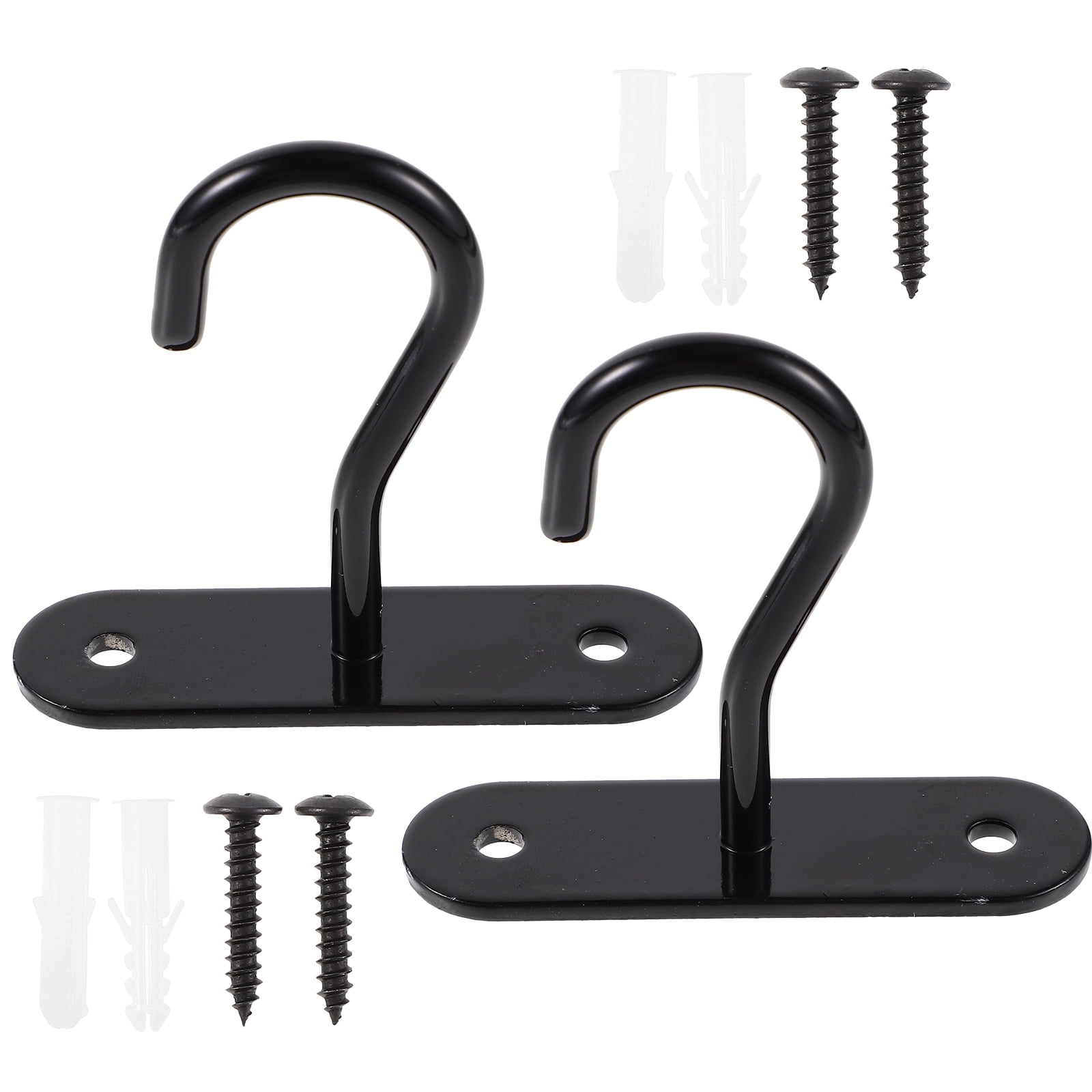 Raindrops 2Sets Wall Mount Hangers Hook Shape Black for Hanging Plants ...