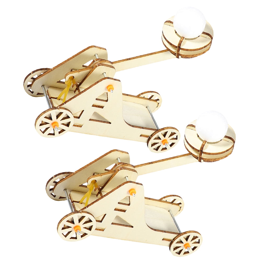 Raindrops 2Sets Compact Wooden Trebuchet Kit for Stem Science Education ...