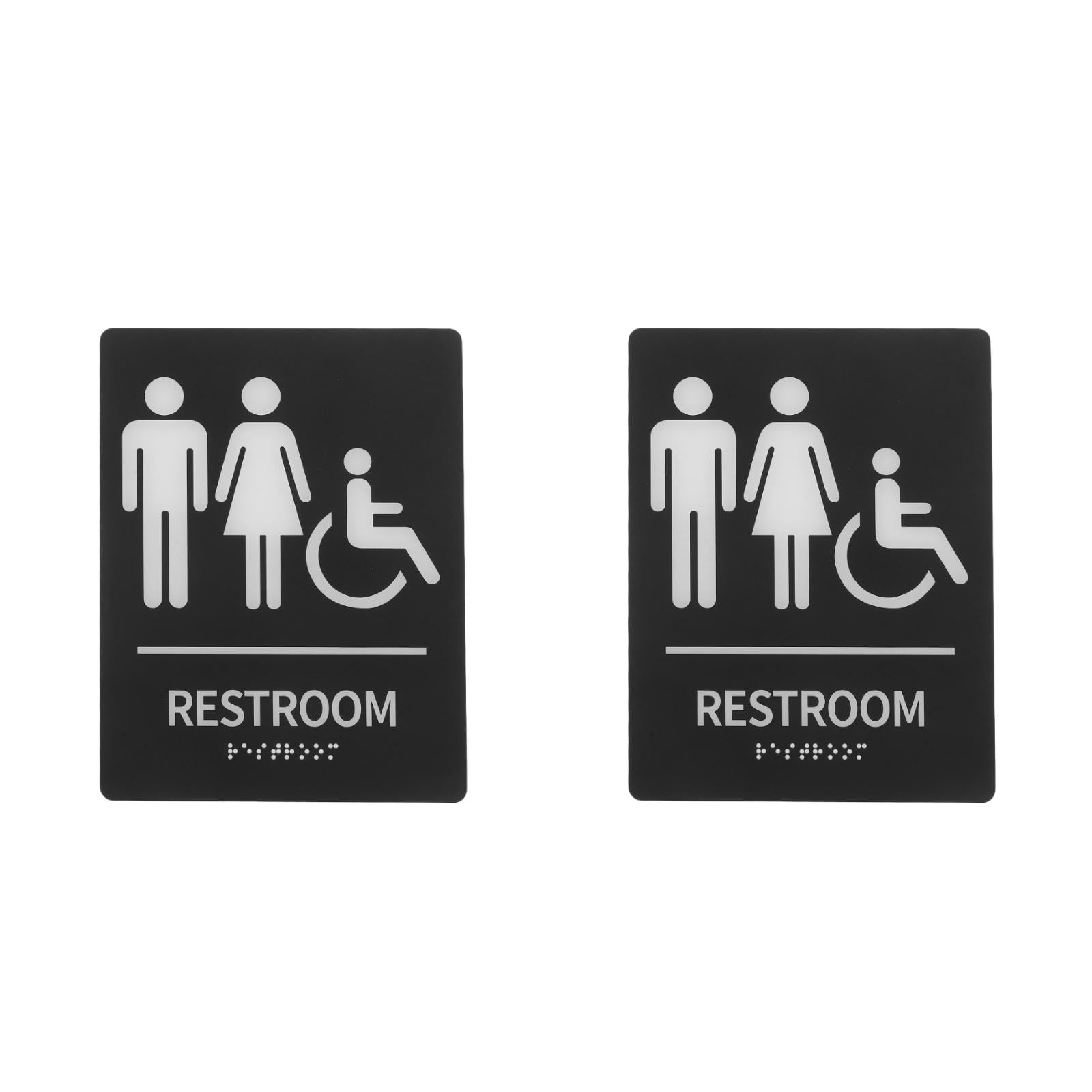 Raindrops 2pcs Acrylic Braille Self-Adhesive Restroom Sign Replaceable ...