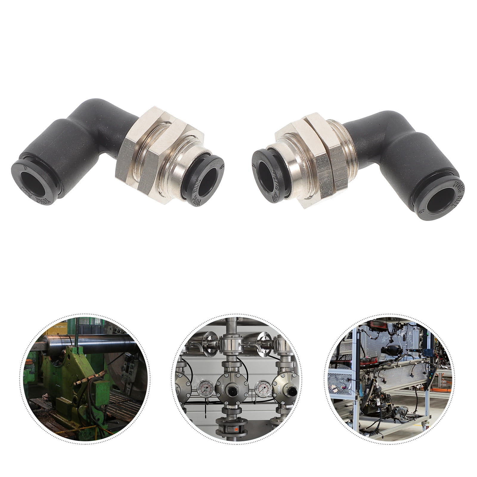 Raindrops 2pcs Air Pipe Connectors Pipe Fitting Adapters Elbow Pipe ...
