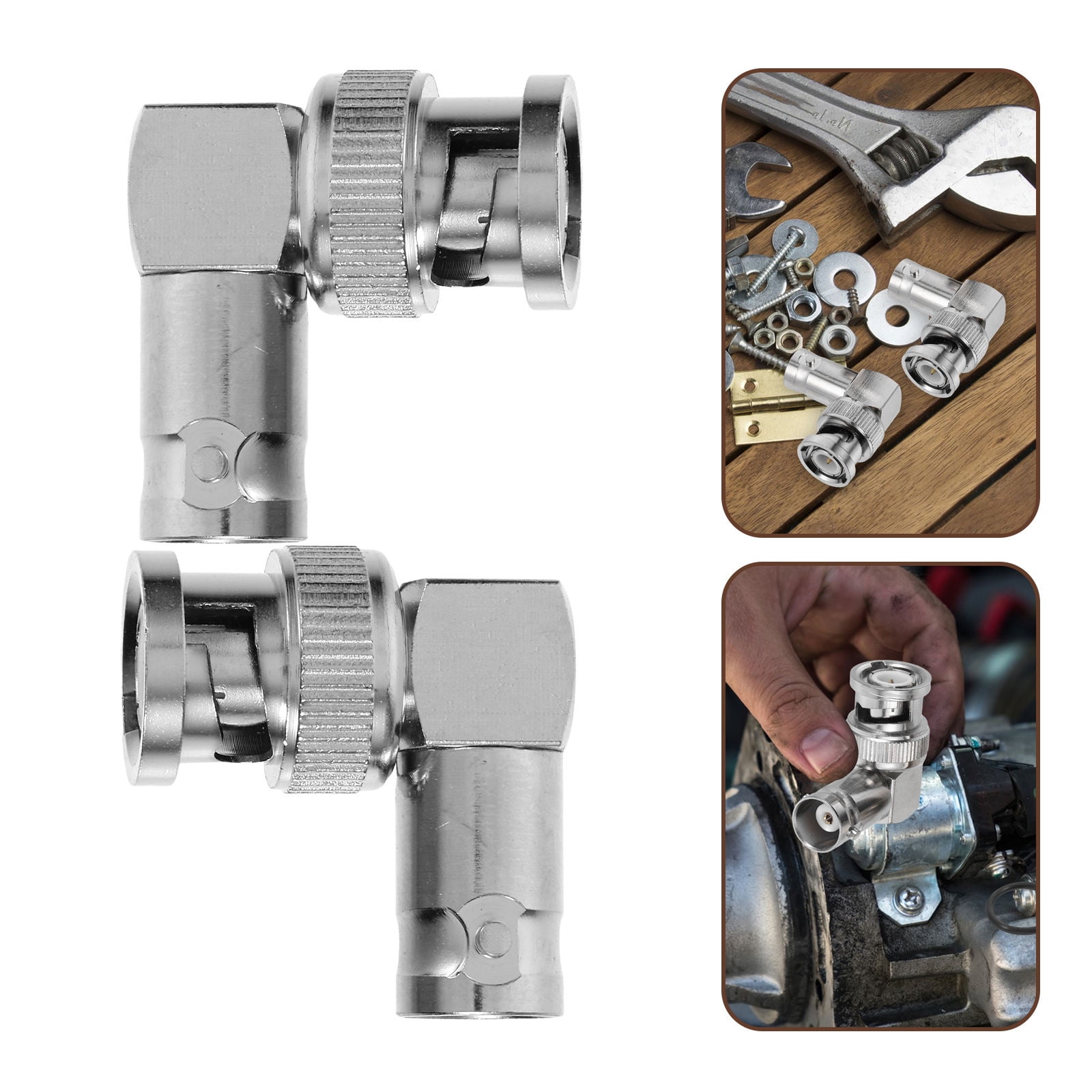 Raindrops 2pcs BNC Right Angle Connector Elbow 90 Degree Male to Female ...