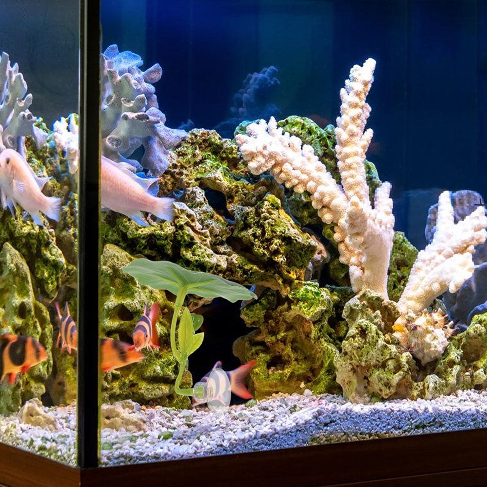 Raindrops 2pcs Betta Fish Leaf Hammock Artificial Lotus Leaves For ...